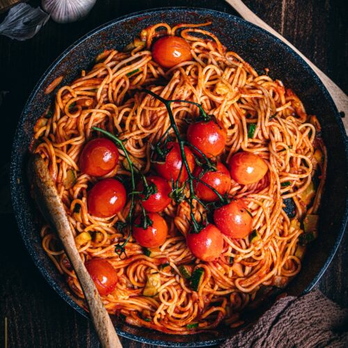 Spaghete cu roșii cherry coapte - infarfurie.ro