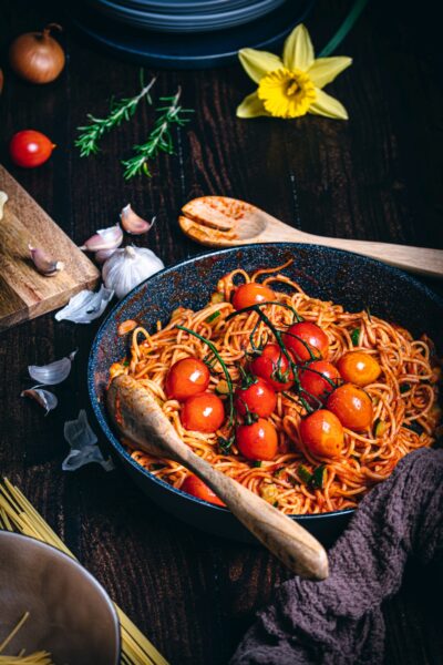 Spaghete cu roșii cherry coapte - infarfurie.ro